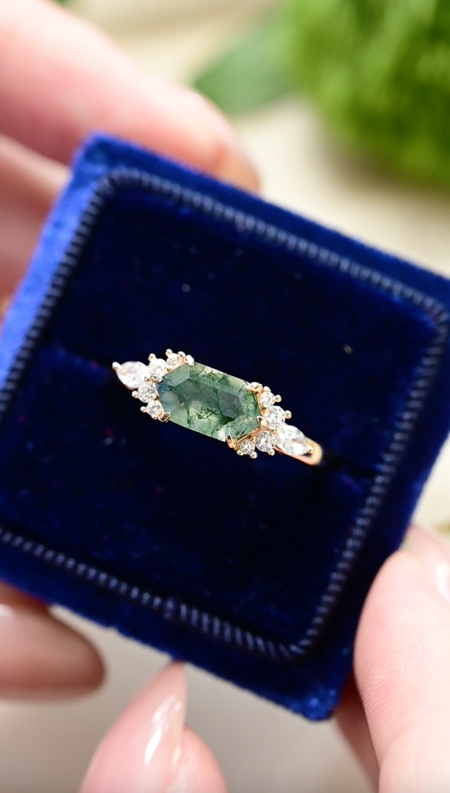 Verdant Hex Moss Agate Ring – envnis